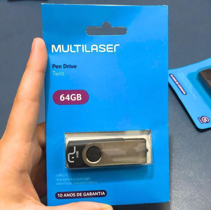 Pen Drive Multilaser Twist 64GB USB Leitura 10MB/s e Gravacao 3MB/s ...