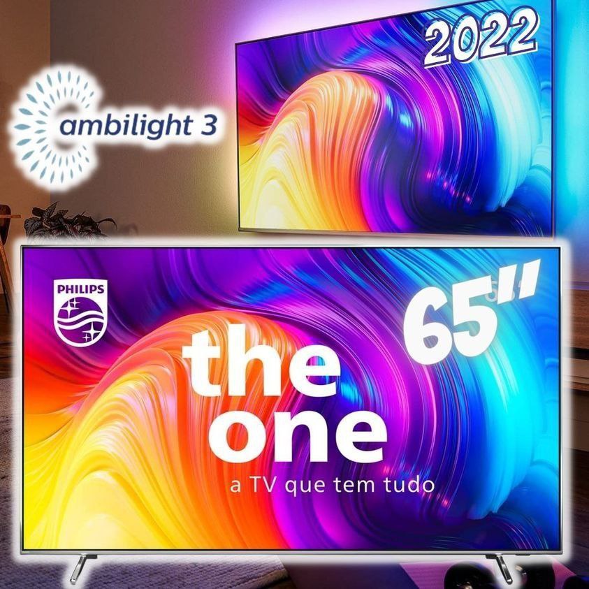Philips Smart TV 65" 4K 120 Hz THE ONE Android, Ambilight 65PUG8807/78 ...