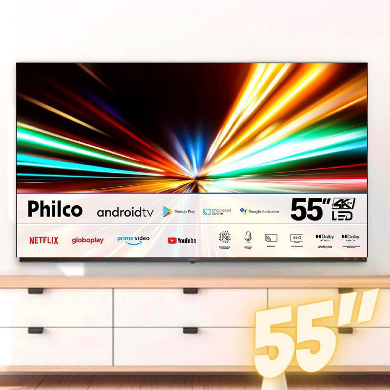 [ENCERRADO] Smart TV 4K UHD Philco 55 Polegadas Android TV PTV55G20AGS ...