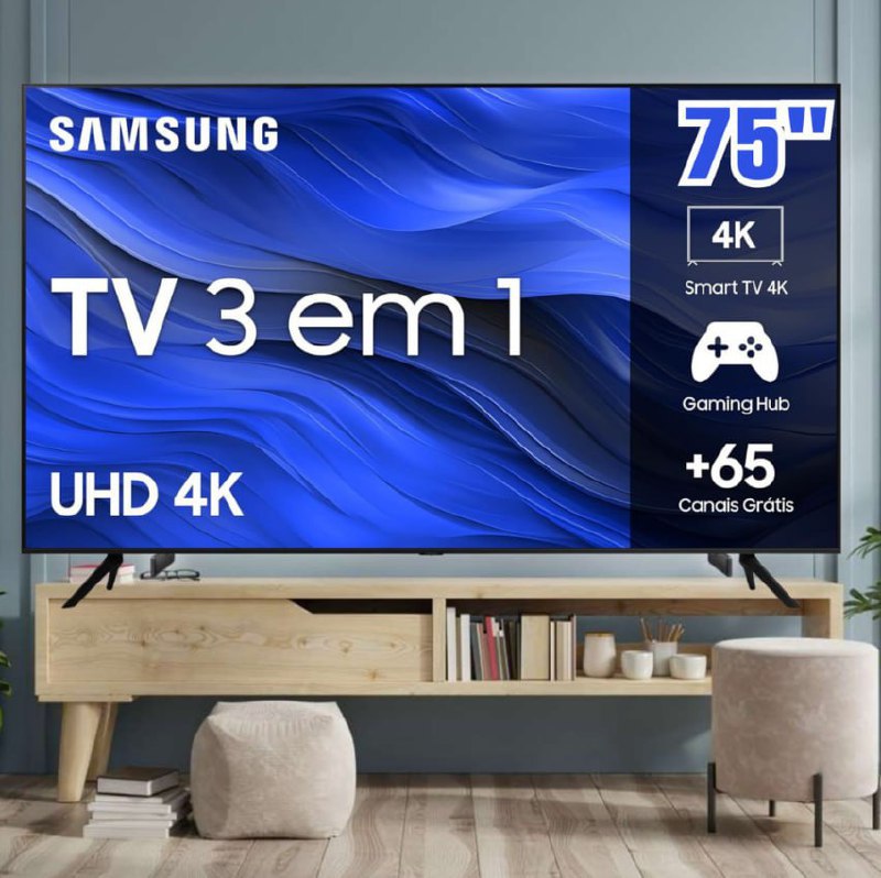 [ENCERRADO] Smart TV Samsung 75" UHD 4K 75CU7700 2023, Processador ...